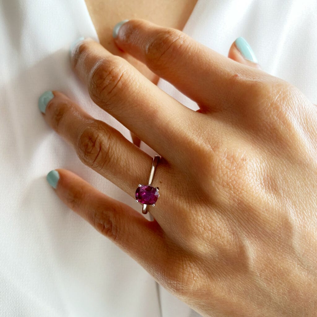 Classic Ruby Solitaire Engagement Ring