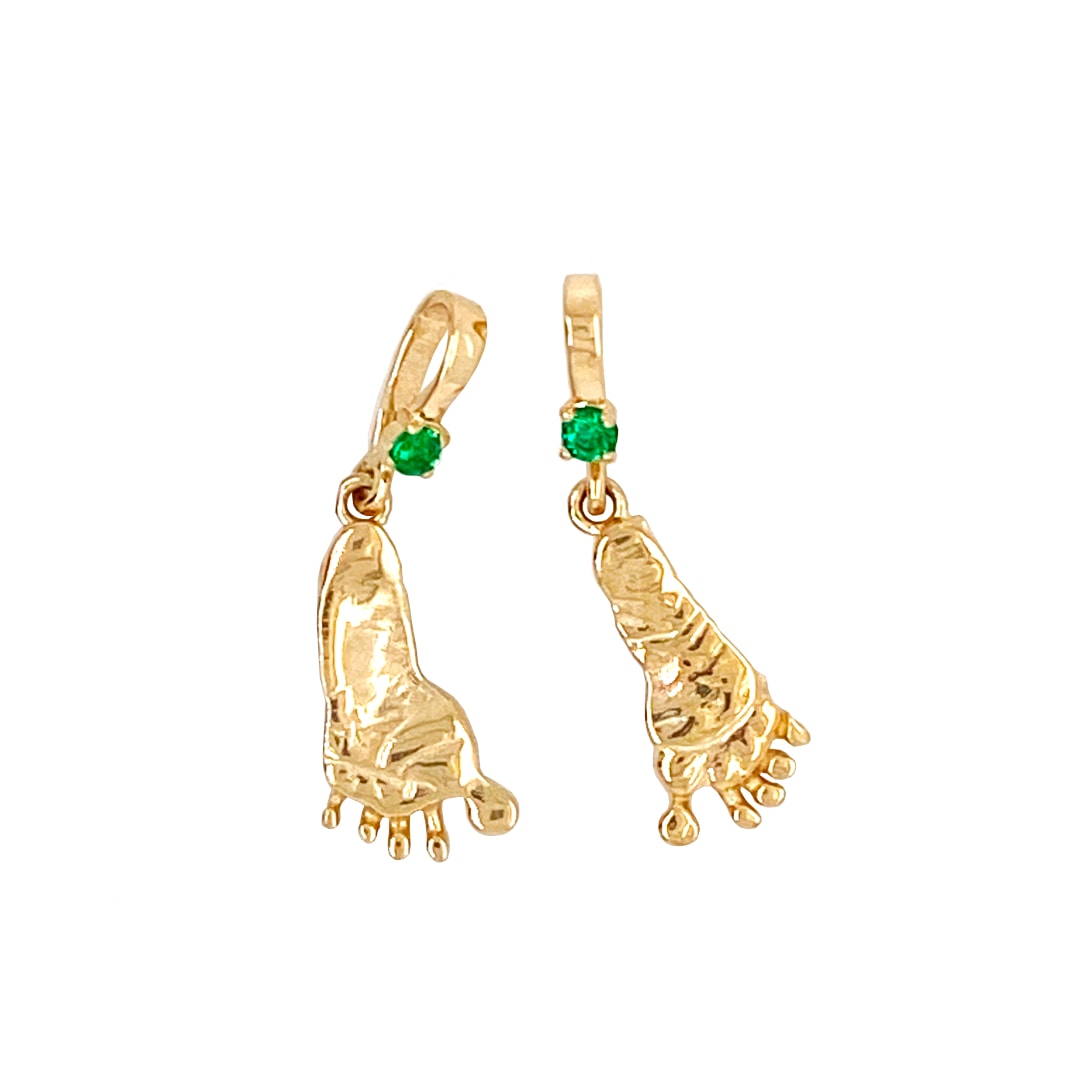 Custom 14K Gold Baby Feet & Birthstone Charms for Gem Gossip ...