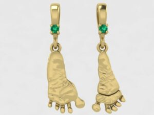 Custom 14K Gold Baby Feet & Birthstone Charms for Gem Gossip ...
