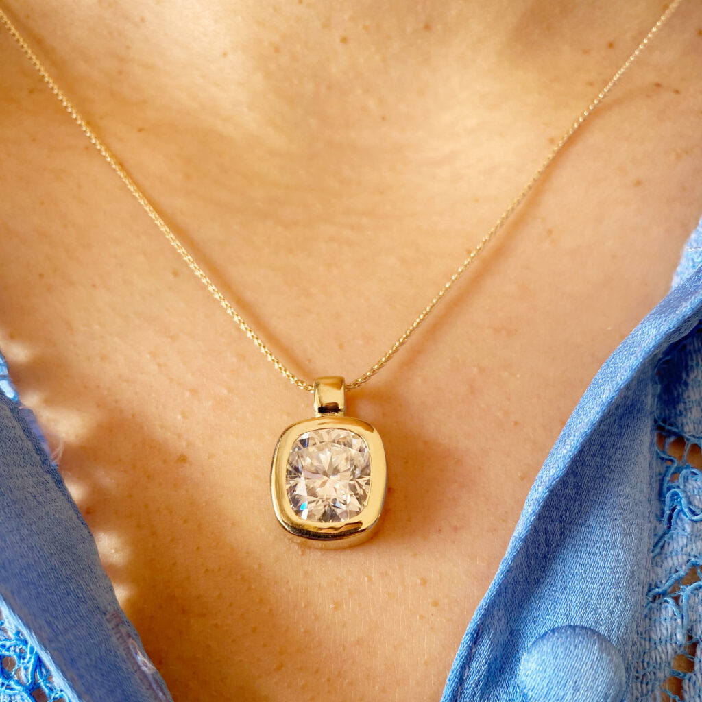 Brilliant Moissanite Pendant Necklace |Bling Advisor Product